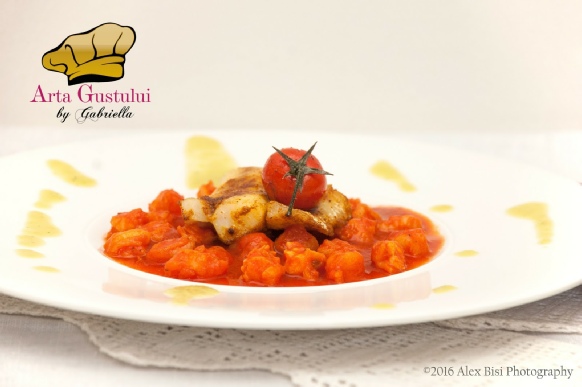 Ragù din creveti cu filé de cod din Alaska